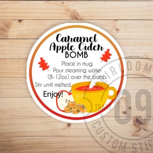 100 Labels | Caramel Apple Cider Bomb | Cider Bomb Stickers | Apple ...