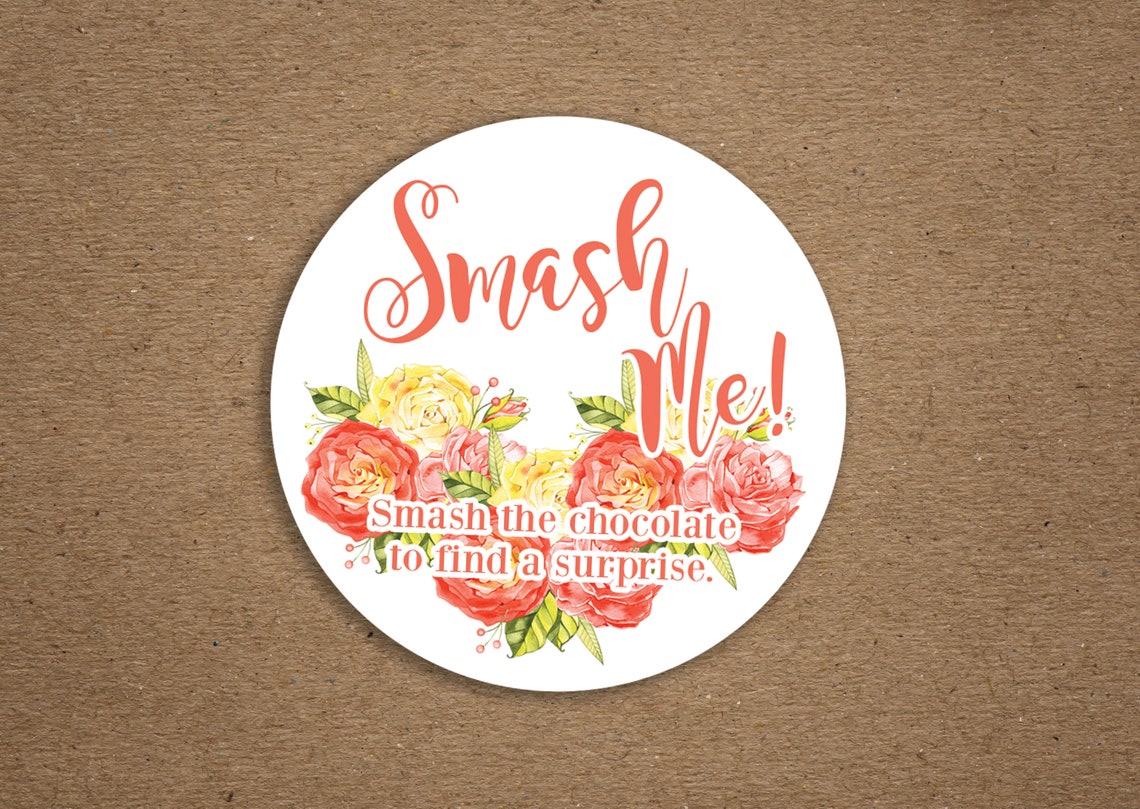 100 Labels - Smash Me - Mother's Day Labels - Floral Stickers | Break ...
