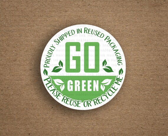 100 Labels Go Green Packaging Labels Etsy Shop Packaging | Etsy