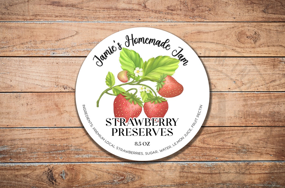 100 Labels PERSONALIZED - Homemade Jelly Jam Preserves Labels | Bakery ...