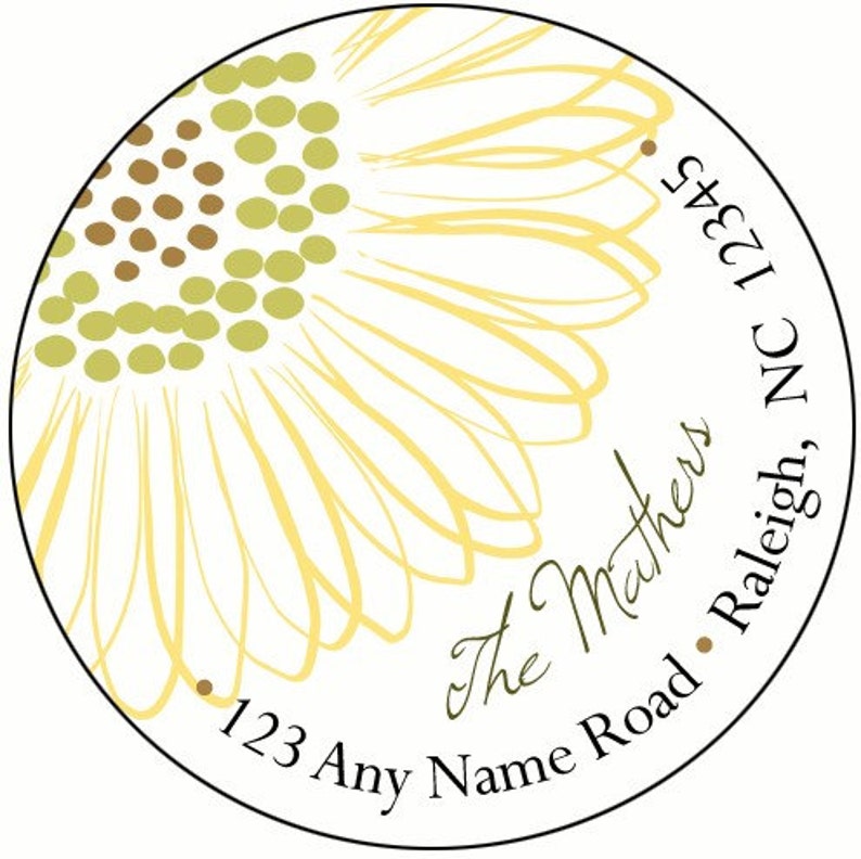 Sunflower Personalized Stickers Sunflower Labels Seals | Etsy