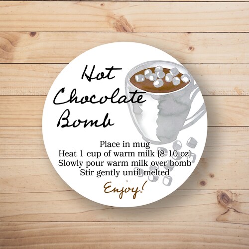 100 Labels Hot Chocolate Bomb Stickers Hot Cocoa Labels | Etsy