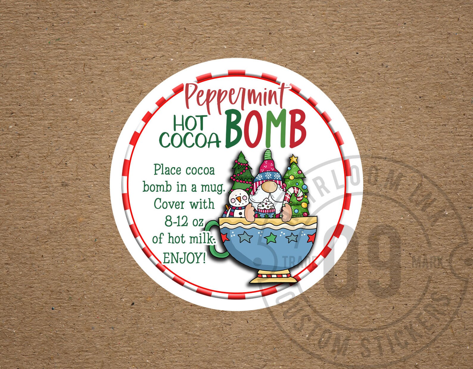 100 Labels Peppermint Hot Cocoa Bomb Hot Chocolate Bomb - Etsy
