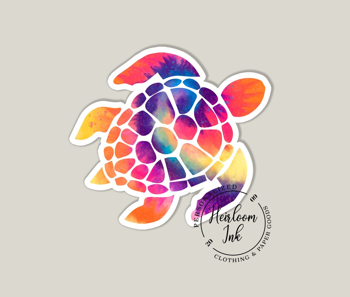Sea Turtle Beach Sticker Die Cut Sticker Waterproof Vinyl | Etsy