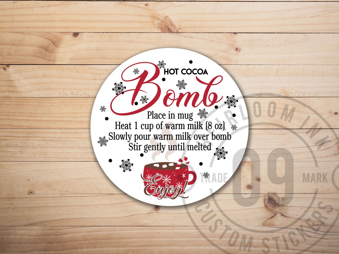 Christmas - 100 Labels | Hot Chocolate Bomb Stickers | Hot Cocoa Labels ...