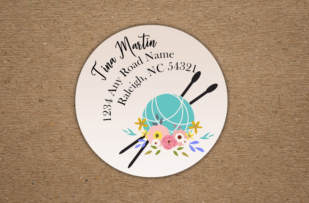 Knitting Personalized Return Address Labels | Needle Craft Labels ...