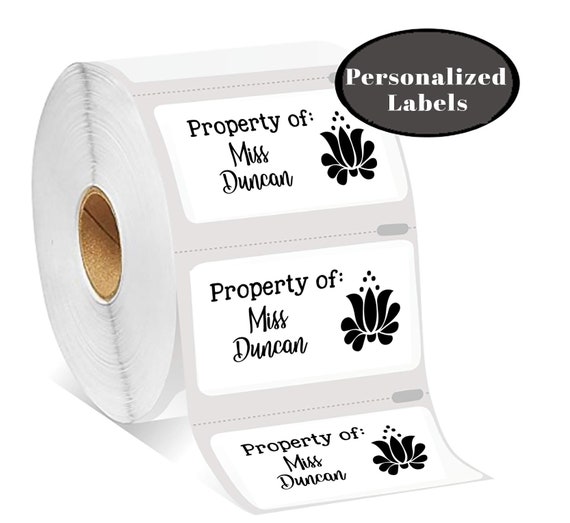 Property of Labels Flower Library Teacher School Book - Etsy