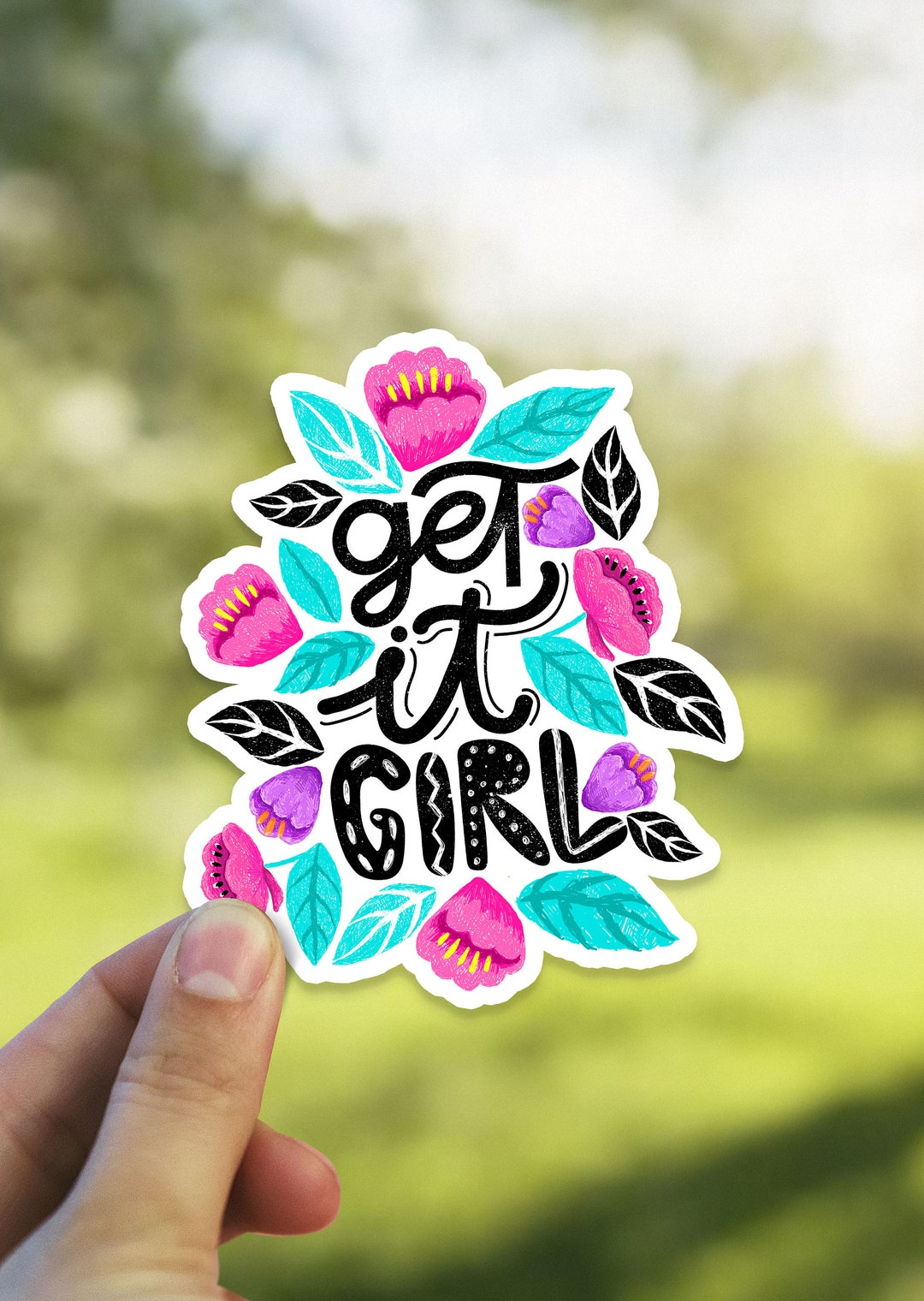 Get It Girl Sticker Inspirational Decal Encouraging Motivational Vinyl ...
