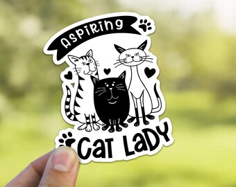 Crazy Cat Lady Vinyl Die Cut Decal Sticker - Etsy