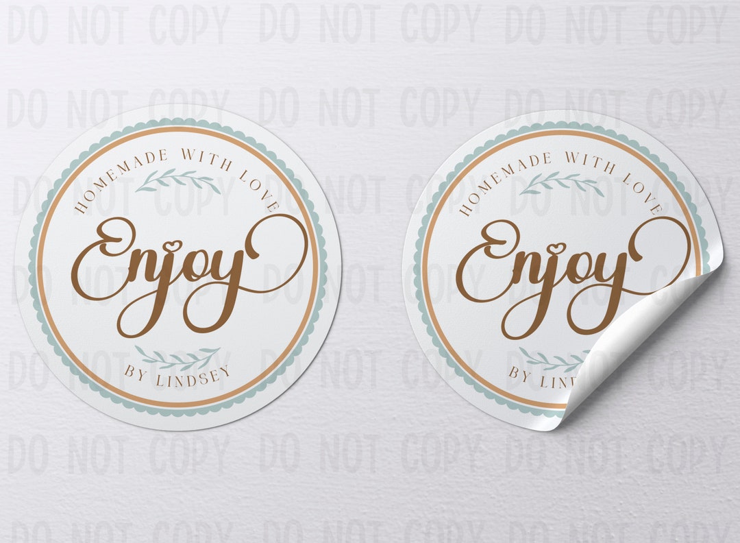 PERSONALIZED - 100 Labels - Homemade With Love | Baking Labels | Bakery ...