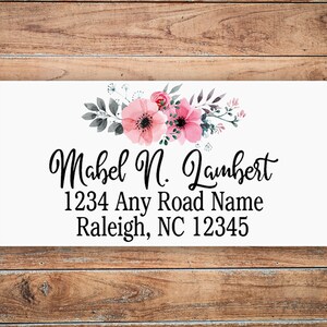 Floral Return Address Label Flower Personalized Address Labels Shipping ...