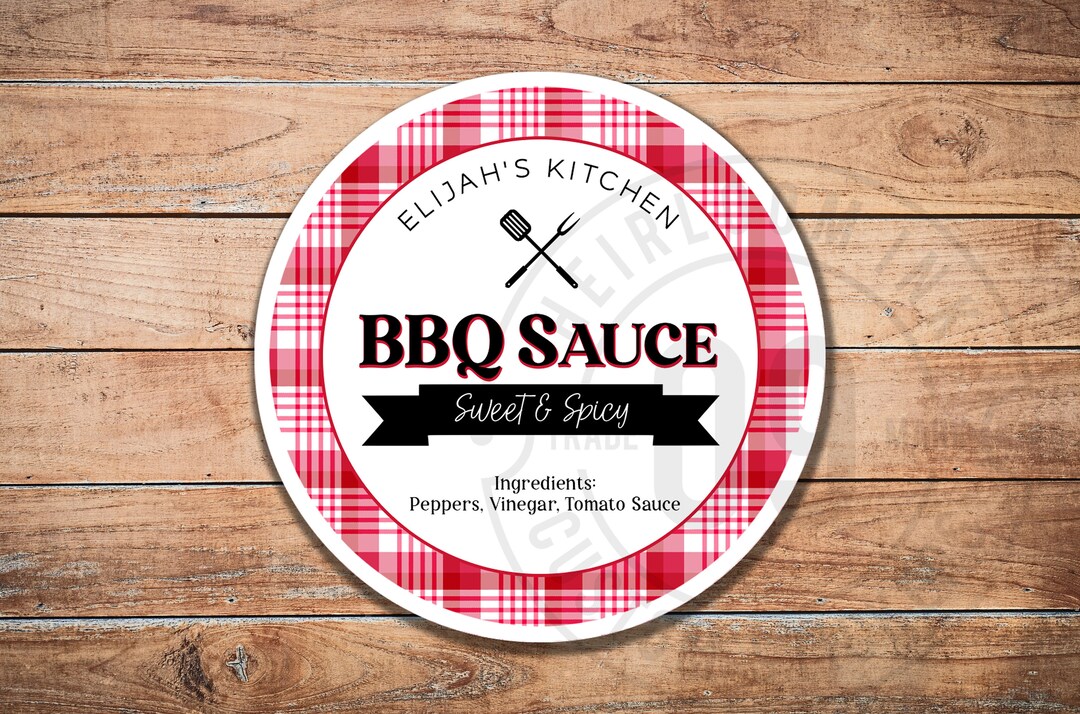 100 Labels PERSONALIZED - Homemade BBQ Sauce Labels | Barbecue Labels ...