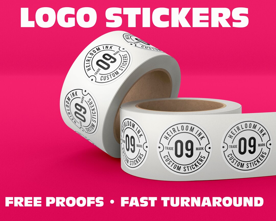 100 Custom Logo Labels Logo Stickers Round Rectangle Square Matte or ...