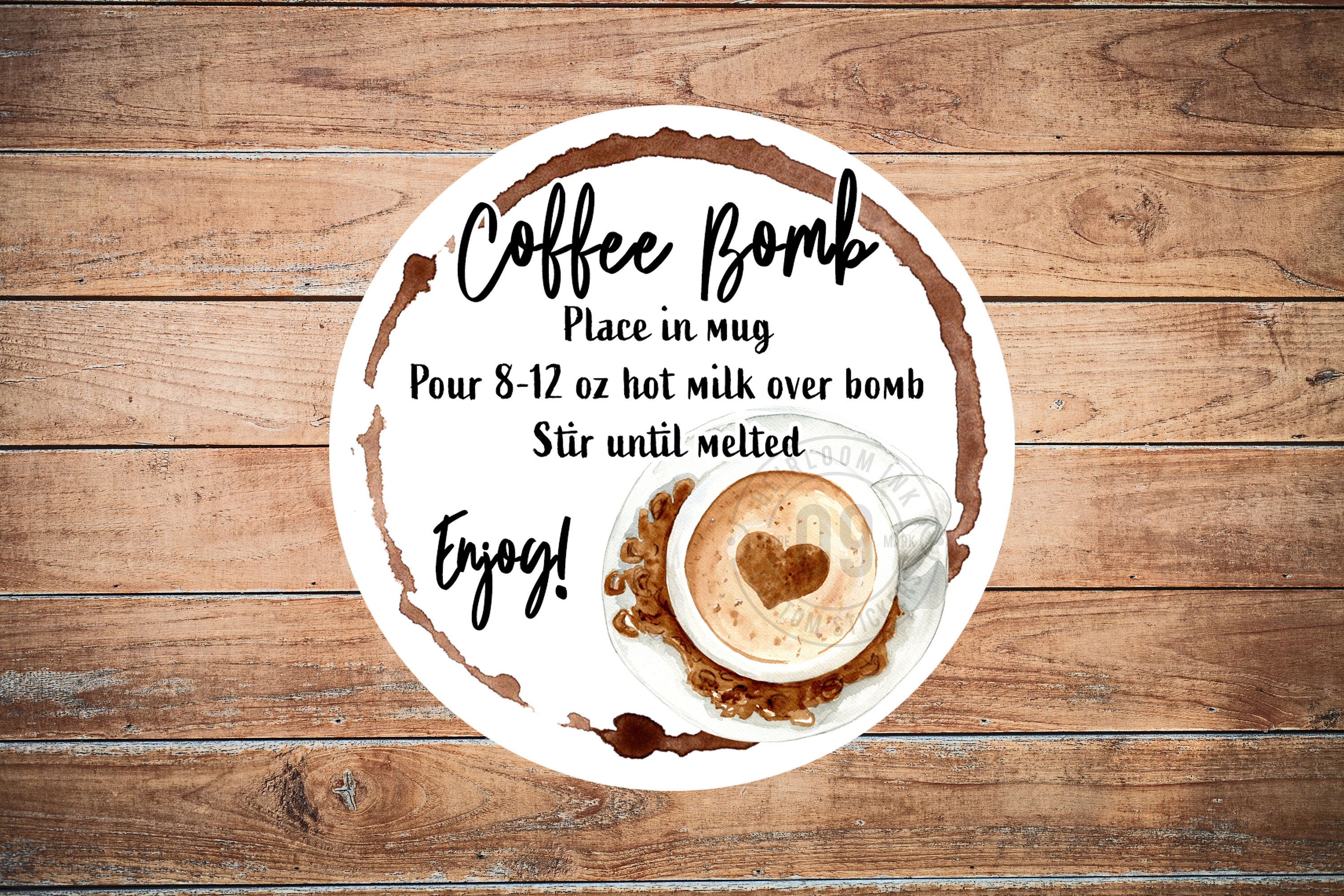 100 Labels - Coffee Bomb Stickers | Instant Flavored Coffee Labels ...