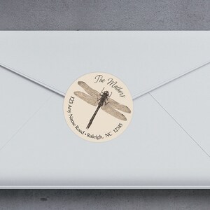 Old World Dragonfly Return Address Labels Dragonfly Stickers Personalized Address Labels Small ...