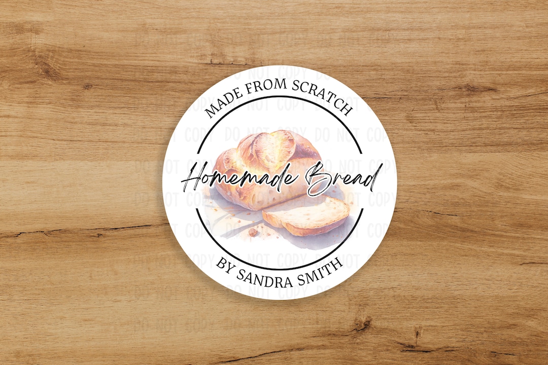 PERSONALIZED - 100 Labels - Homemade Bread | Made From Scratch Kitchen ...