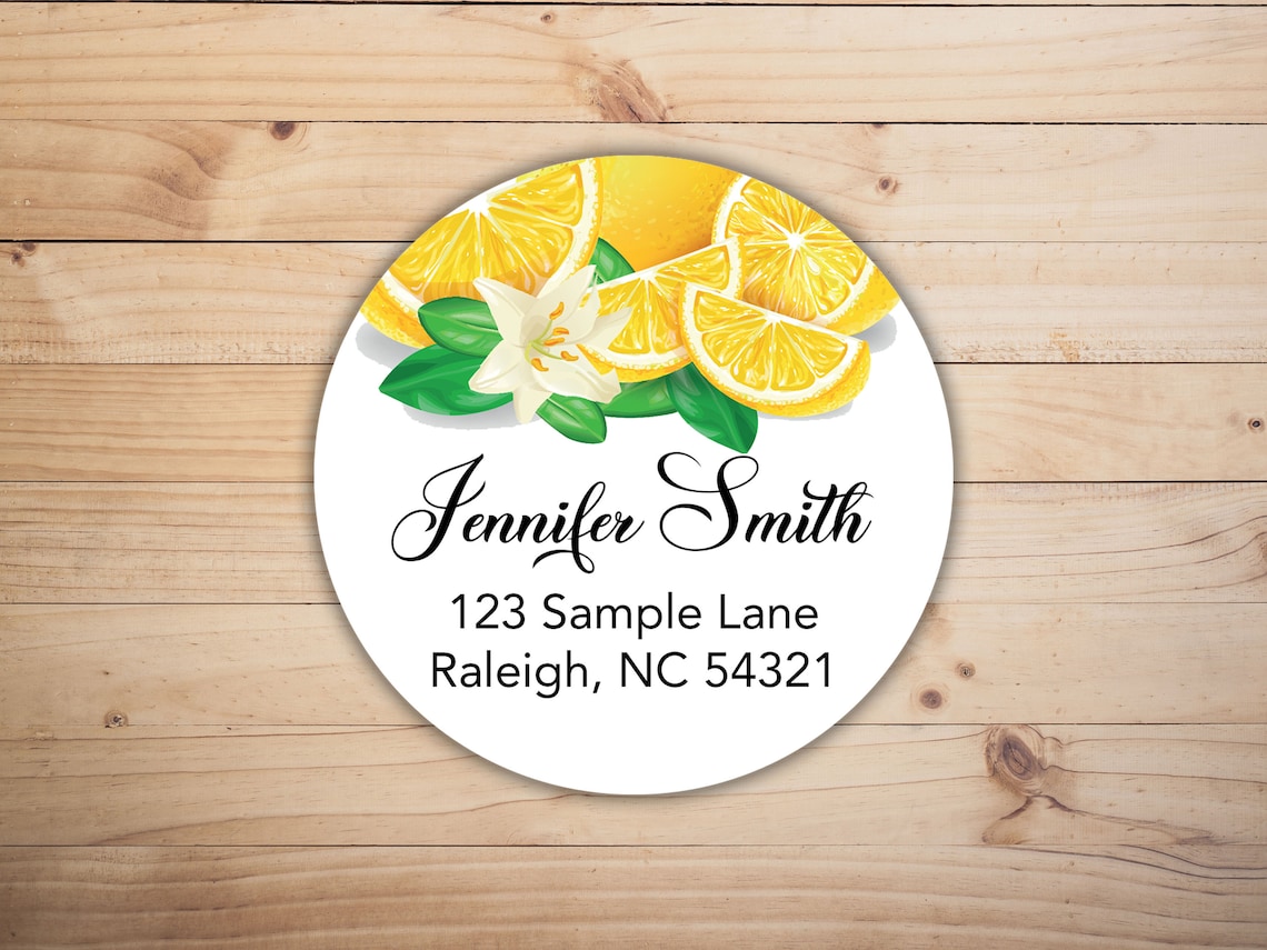 Lemon Personalized Address Labels Lemon Stickers Lemon - Etsy
