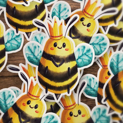 Bumblebee and Flowers Sticker Bee Vinyl Die Cut Decal - Etsy
