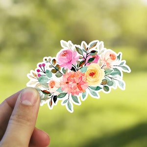 Floral Bouquet Sticker Watercolor Flowers Decal Vinyl - Etsy