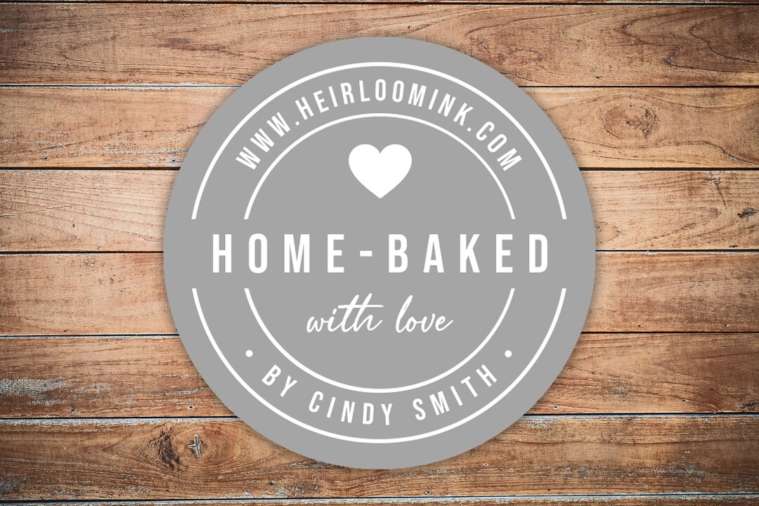 100 Labels PERSONALIZED Home Baked With Love Baking Labels - Etsy