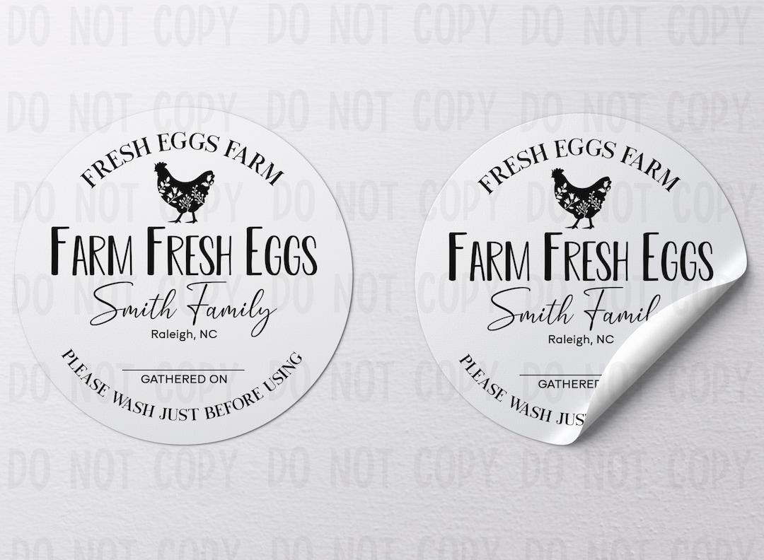 PERSONALIZED Farm Fresh Eggs Labels, 100 Labels - Etsy