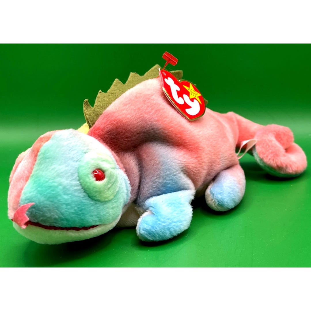 Ty Beanie Baby Iggy the Iguana Tie-dye Plush Lizard Stuffed Animal Toy ...