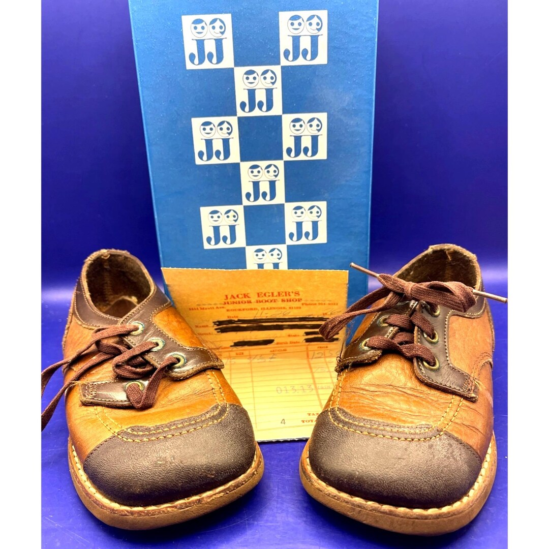 Jumping Jacks Child Boys Brown Leather Shoes Size 4.5 E Original Box ...