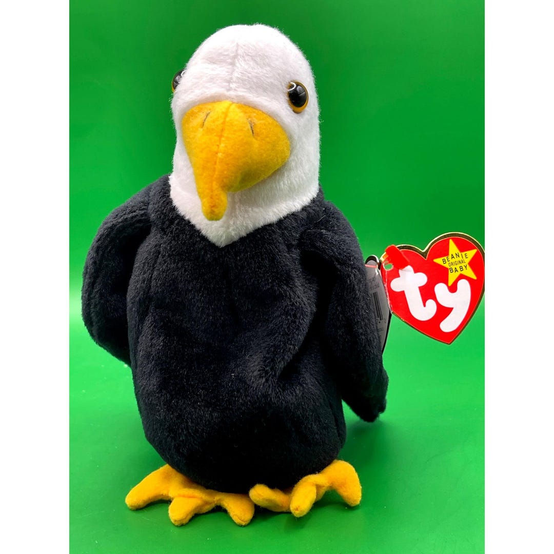 Ty Beanie Babies Baldy Eagle Plush Stuffed Animal Bird Toy American ...