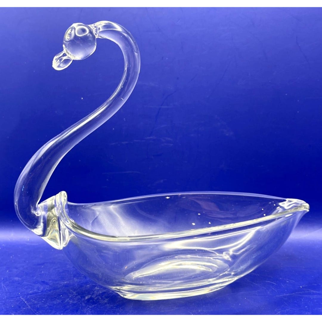 Duncan Miller Pall Mall Open Swan Bowl Centerpiece 1940s VTG Clear ...