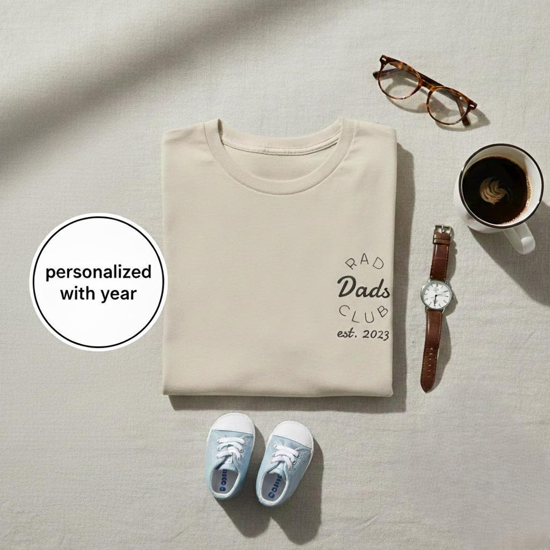 Rad Dad Shirt White Cotton Clothing Cool Dads Club Tee Minimalist ...