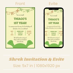 Shrek-themed 1st Birthday Invitation | Custom Printable Party Invite ...