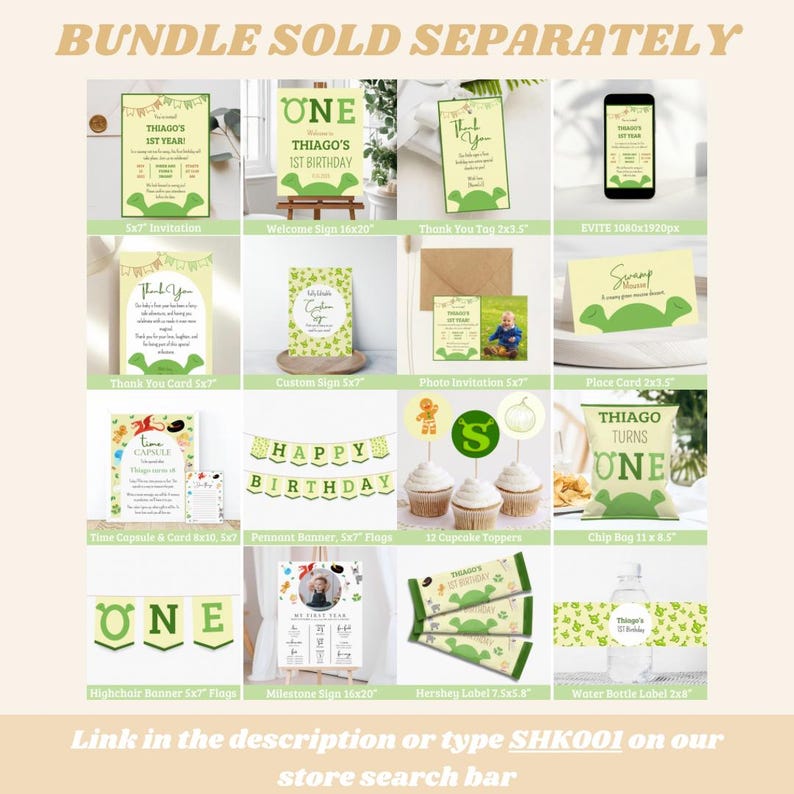 Shrek-themed 1st Birthday Invitation | Custom Printable Party Invite ...