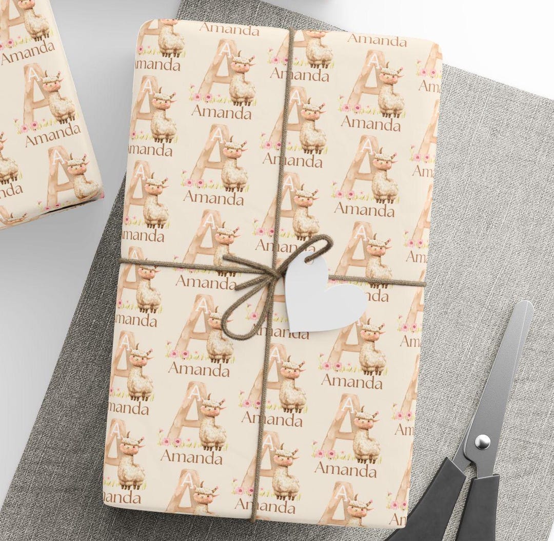 Alpaca Custom Wrapping Papers, Personalized Gift Wrap, Wrapping Paper ...