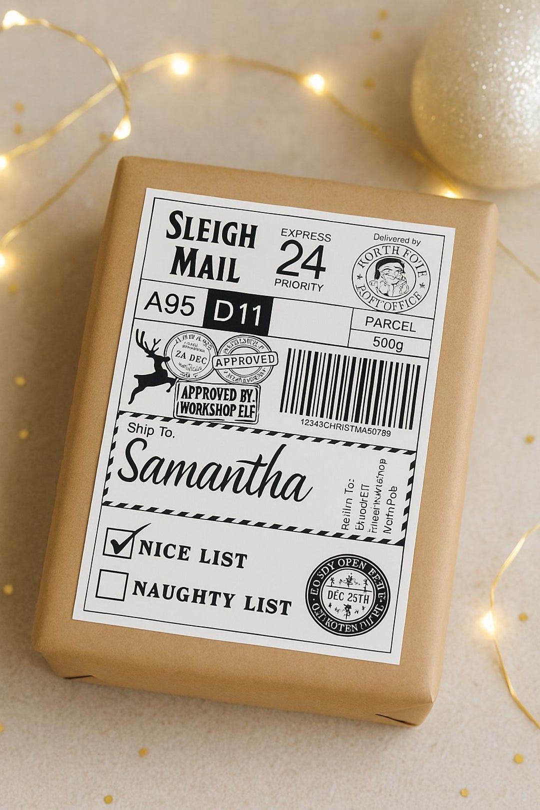 Christmas Shipping Label – Present Label – Instant Download Template - Etsy