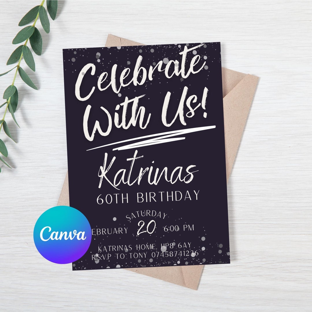 Editable Minimalist Party Invitation – Custom Birthday, Engagement or ...