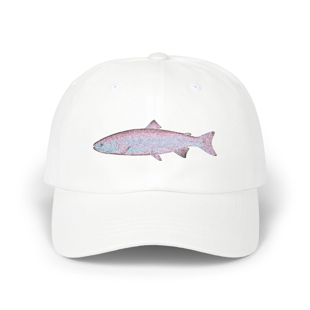 Embroidered Silver Salmon Classic Dad Cap, Fishermans Aesthetic ...