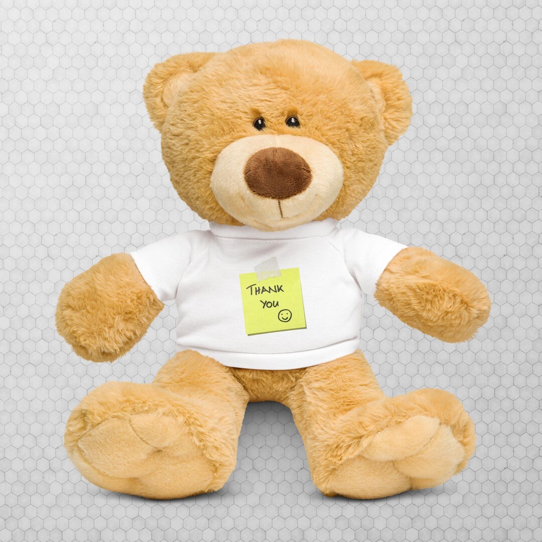 Thank You Teddy Bear With T-shirt Soft Plush Toy Gift Cuddle Buddy ...