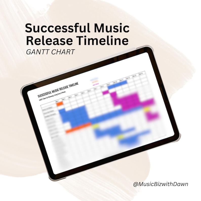 14-week Successful Music Release Timeline GANTT Chart, Artist Planner ...
