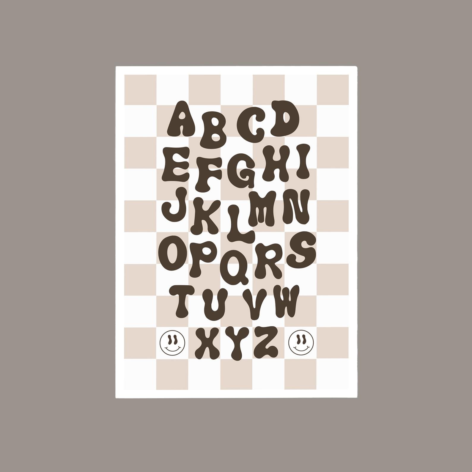 ABC Poster, Groovy Retro Printable for Nursery, A3 and A4 Size ...