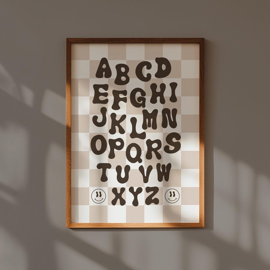 ABC Poster, Groovy Retro Printable for Nursery, A3 and A4 Size ...
