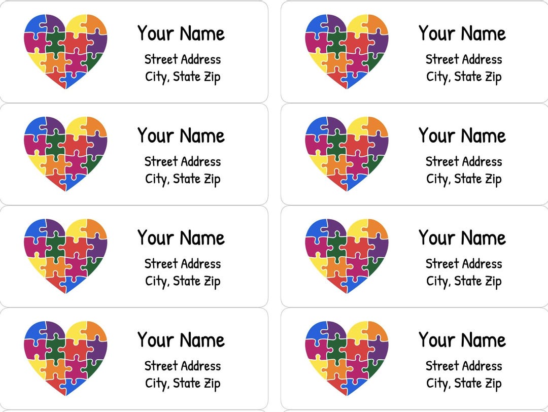 30 Love Autism Awareness-sheet of 30 Address Labels - Etsy