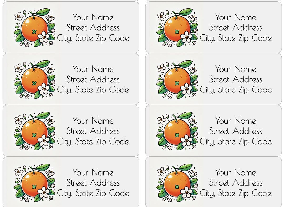 30 Orange Sweetness Address Labels- Sheet of 30 - Etsy