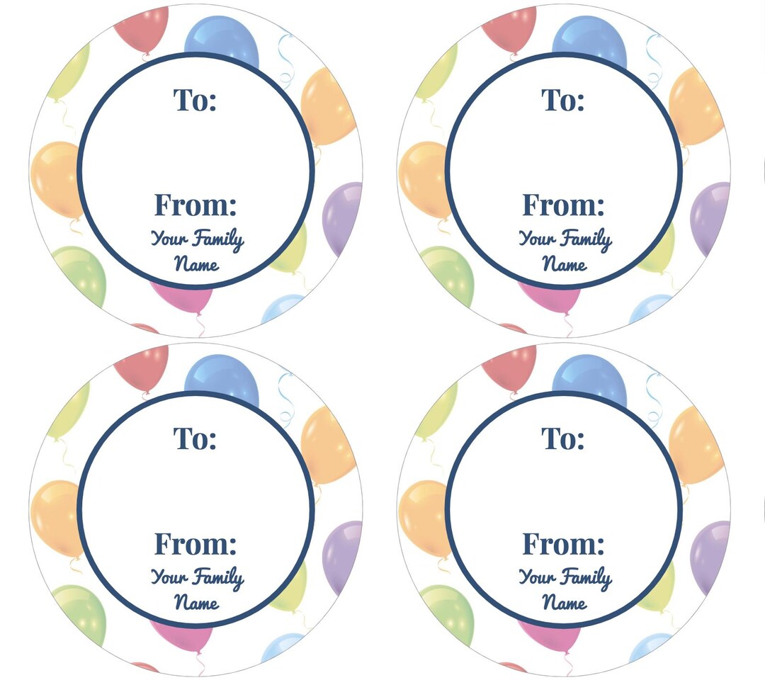 12 Birthday Balloon Gift Tags- Sheet of 12 Tags - Etsy
