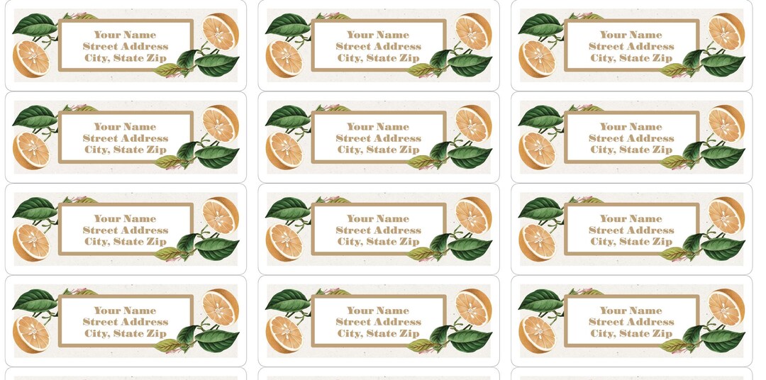 30 Orange Grove Address Labels-sheet of 30 Labels - Etsy