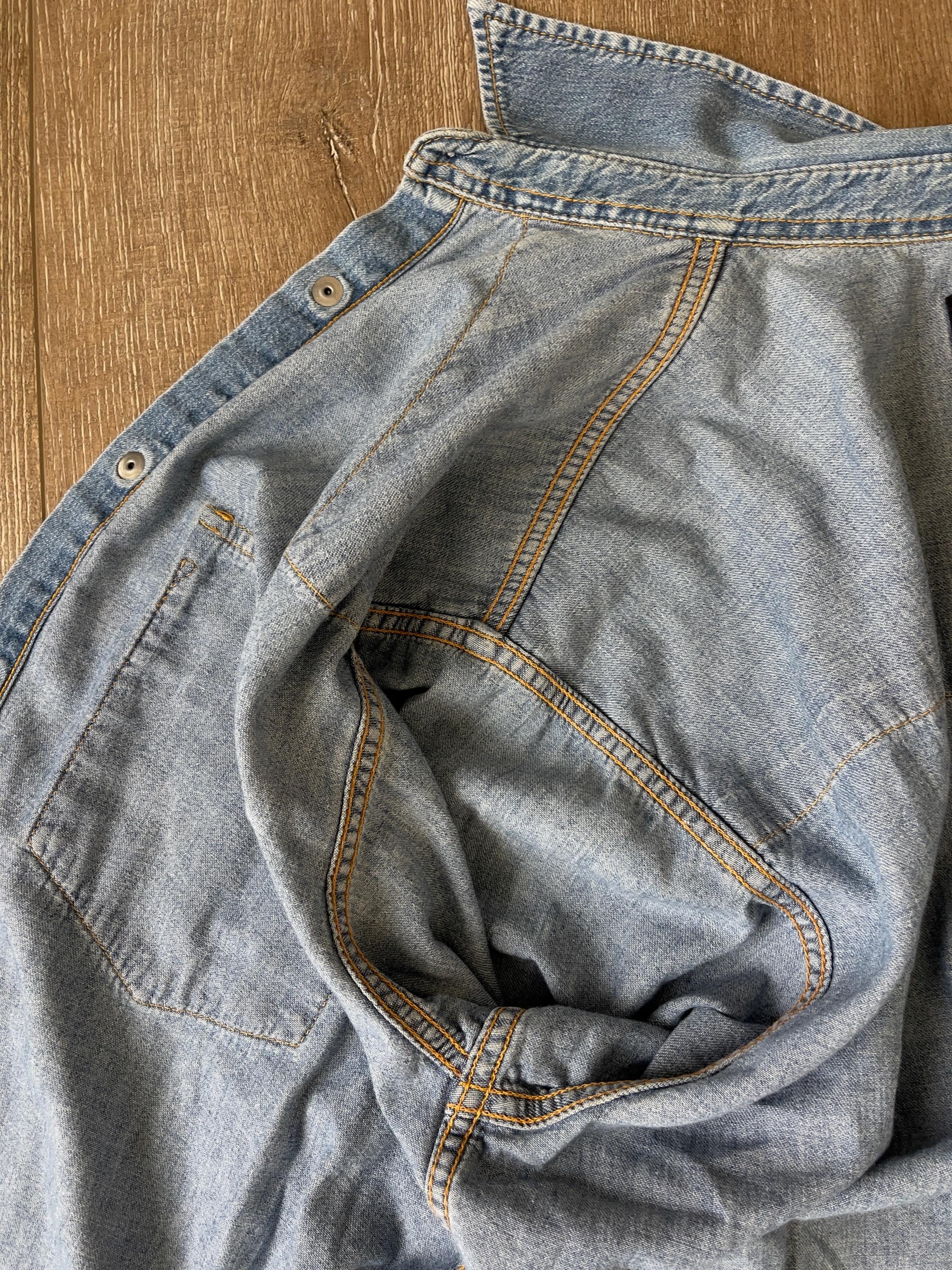 Vintage Lee Denim Shirt Men — Union Made, Western, Great Puckering ...