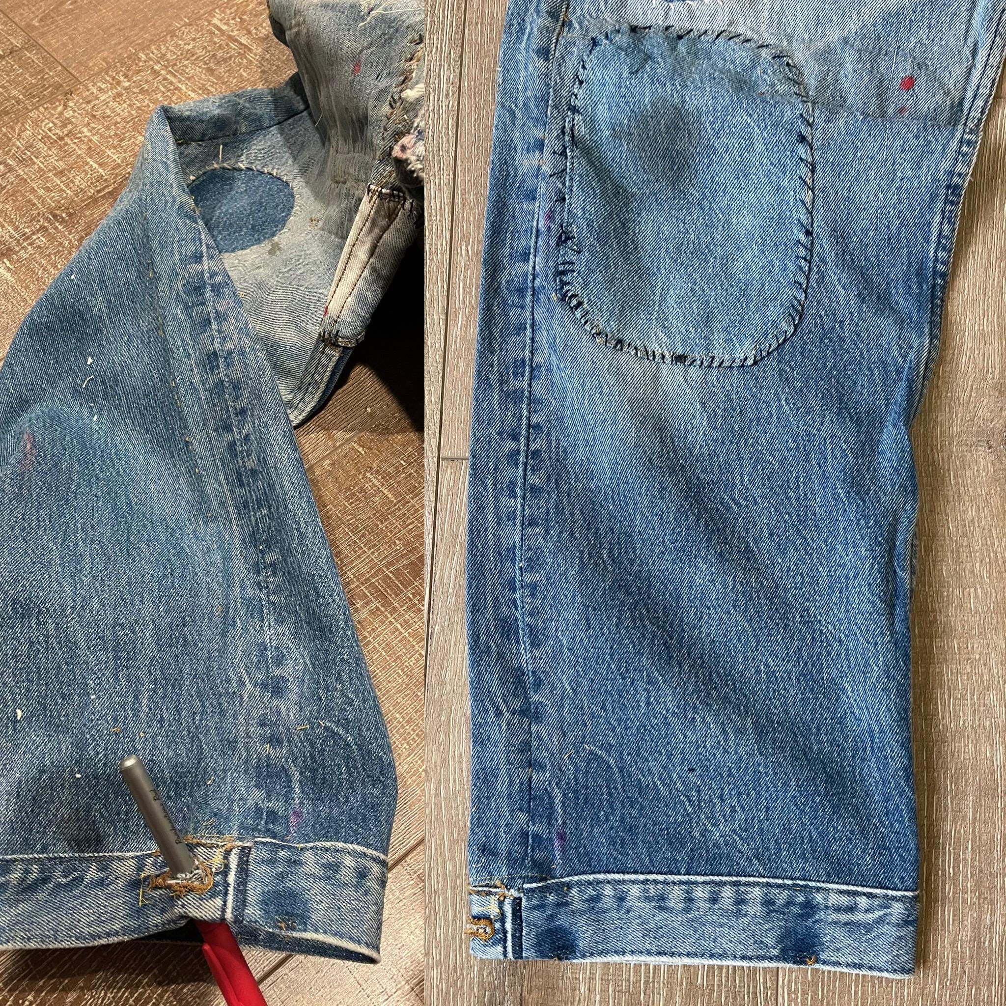 Levis 501xx Nice Contrasting Fades, Custom Patchwork, Banded Bottoms ...