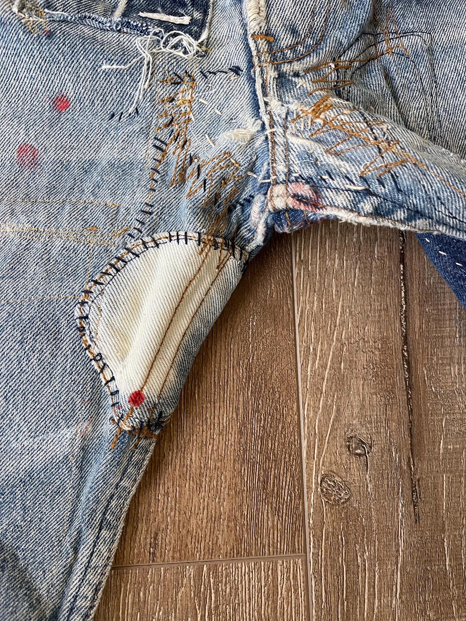 Levis 501xx Nice Contrasting Fades, Custom Patchwork, Banded Bottoms ...