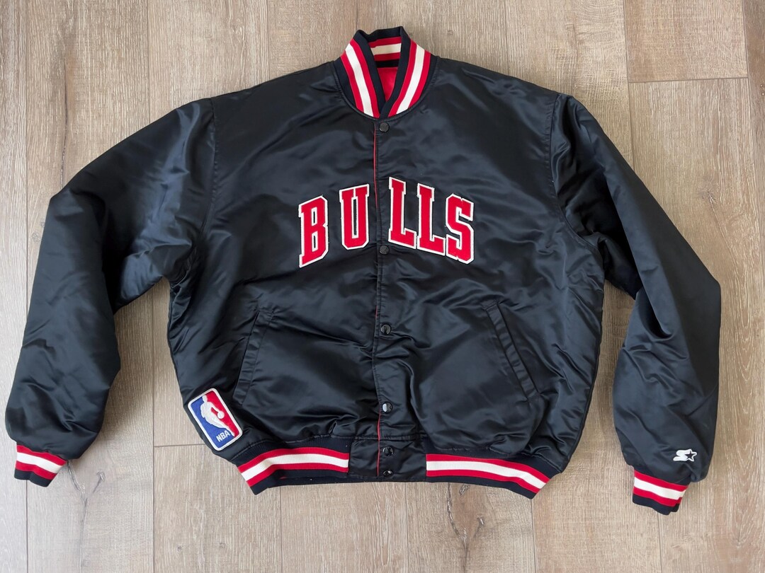 Vintage 1990s REVERSIBLE Jacket Starter, Chicago Bulls, Varsity, Satin ...