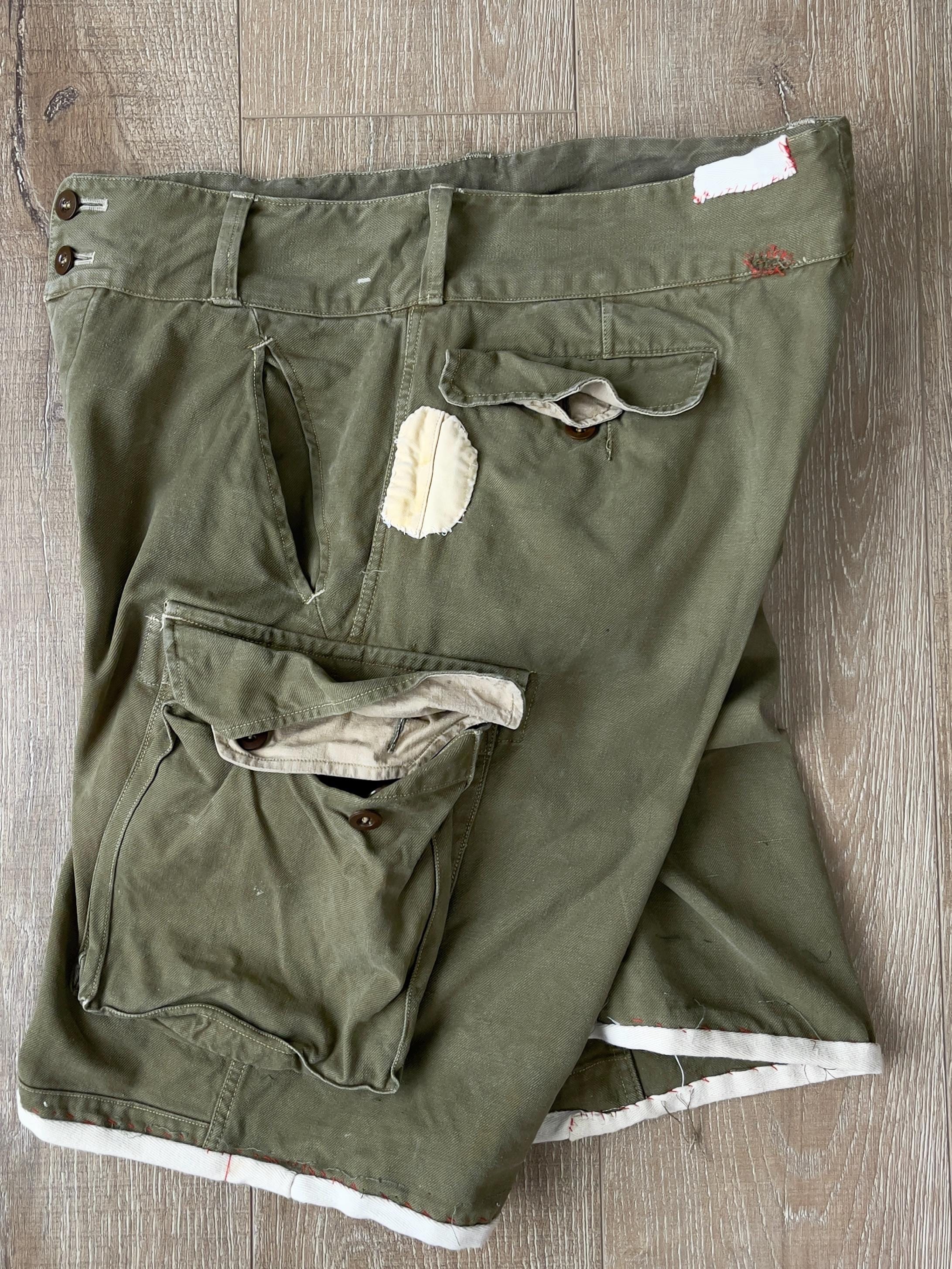 W35 L9.5 — Vintage British Military Cut-off Shorts — 40s-50s, Cotton ...