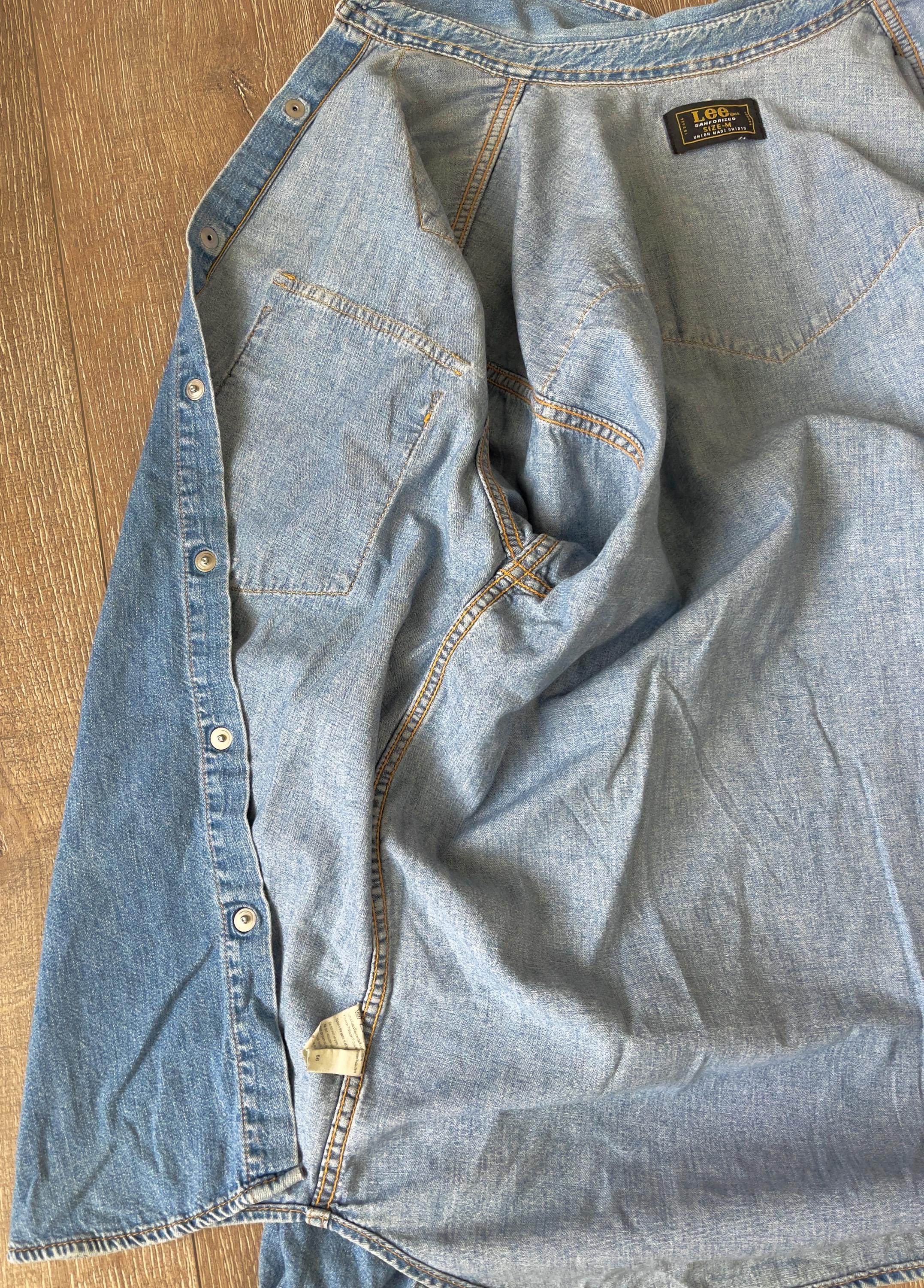 Vintage Lee Denim Shirt Men — Union Made, Western, Great Puckering ...
